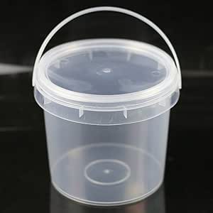 Amazon.com: Gierzijia Transparent Storage Bucket with Lid, Plastic ...