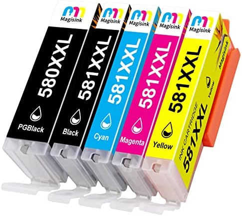 Magisink 580 581 XXL Ink Cartridges Compatible with Canon PGI-580 CLI ...