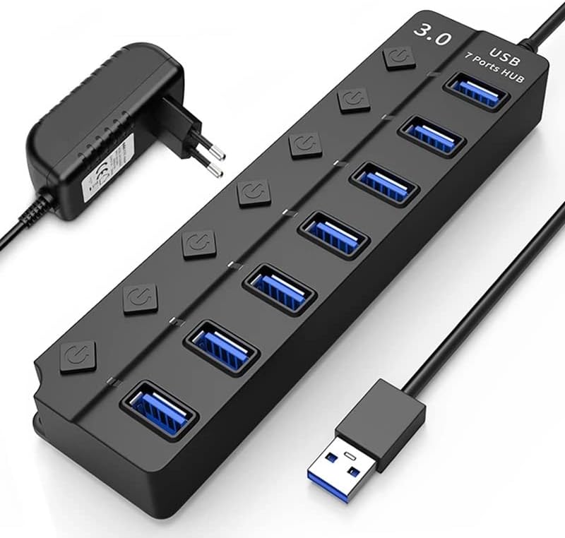 Portronics Mport 7 USB Hub (7-in-2), Multiport Adapter with Dual ...