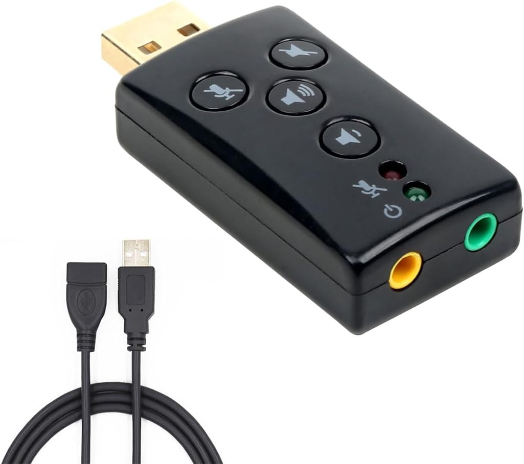 Amazon.com: USB Sound Card Stereo 3.5mm Audio Adapter, USB to AUX Cable ...