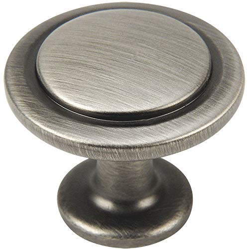 Cosmas 10 Pack 5560AS Antique Silver Cabinet Hardware Round Knob - 1-1/ ...