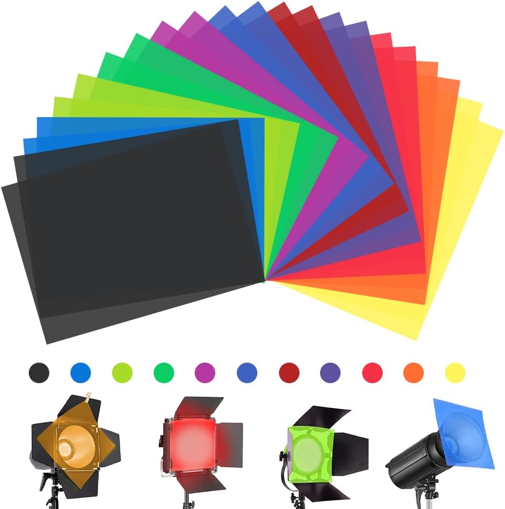 NEEWER 14 Pieces Flash Lighting Gel Filter Kit with 7 Colors - 11x8.6 ...