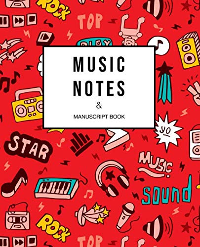 Music Notes and Manuscript Book: RED Blank Sheet Music / Manuscript ...