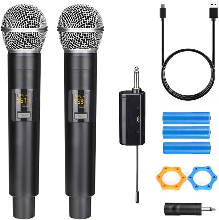 Amazon.com: HUACAM Wireless Microphone, UHF Handheld Microphone,Metal ...