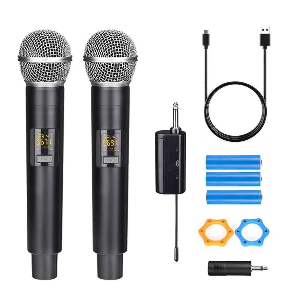 Amazon.com: HUACAM Wireless Microphone, UHF Handheld Microphone,Metal ...