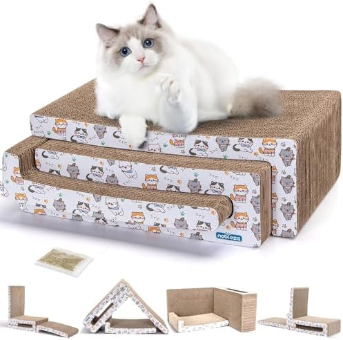 Amazon.com : Cat Scratcher, Nobleza 3 in 1 Reversible Cardboard Cat ...