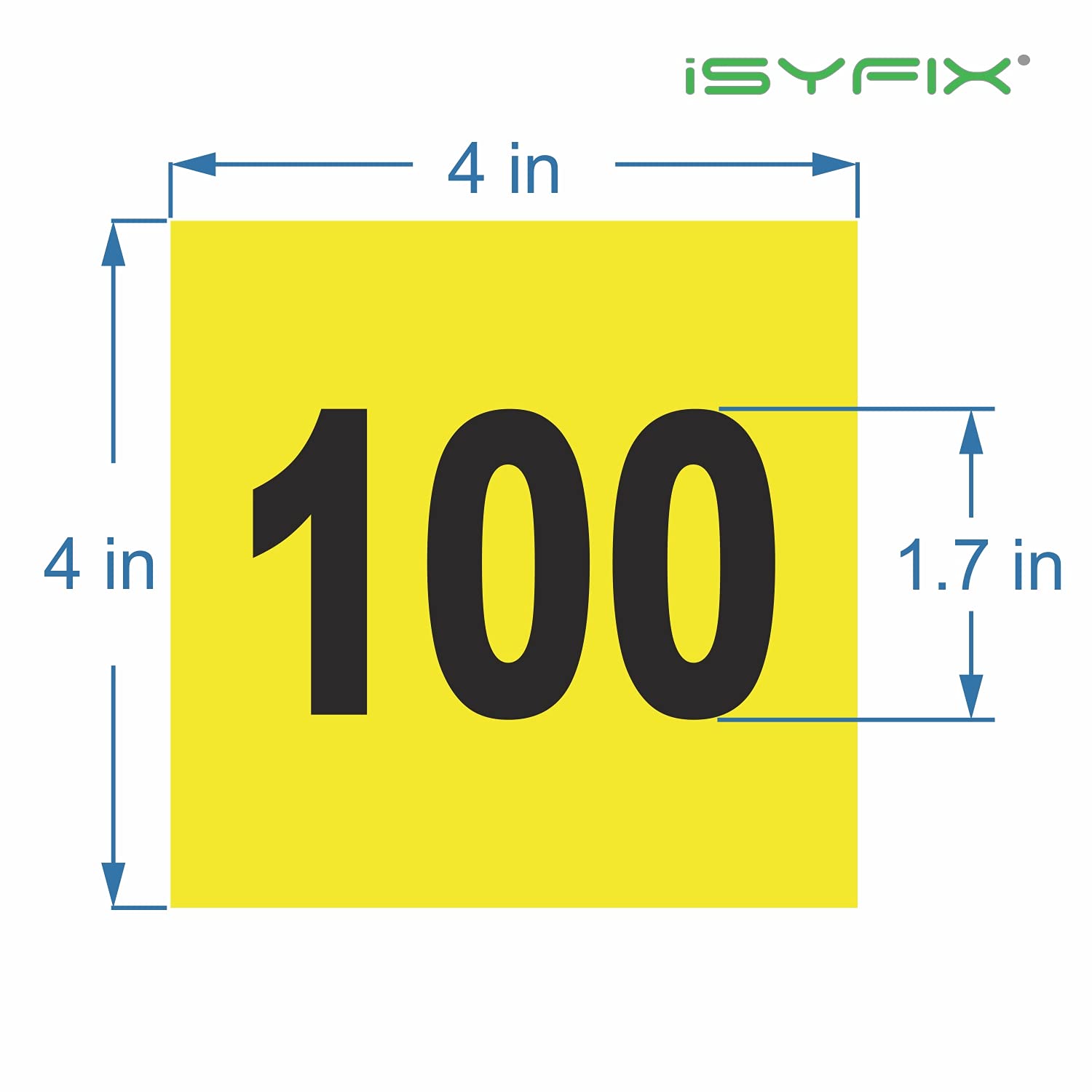 Snapklik.com : Yellow Consecutive Number Stickers 1 To 100, 4-inch, 1 ...
