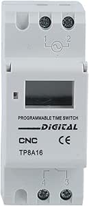 Amazon.com: YCBXL TP8A16 AC 220V 16A 30A Din Rail Weekly 7 Days Programmable Digital TIME Switch ...