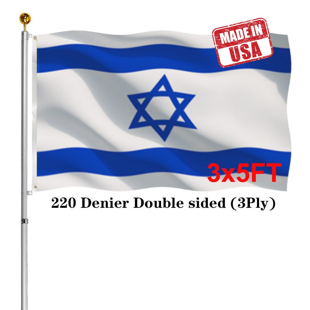 Amazon.com : Jayus Israel Flags 3x5 Outdoor Made in USA- Double Sided ...