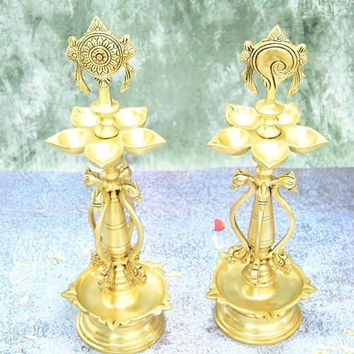 Buy AntiqDecor.in Shankh Chakra Diya Brass Big Size (15 Inch, 5.3 Kg ...