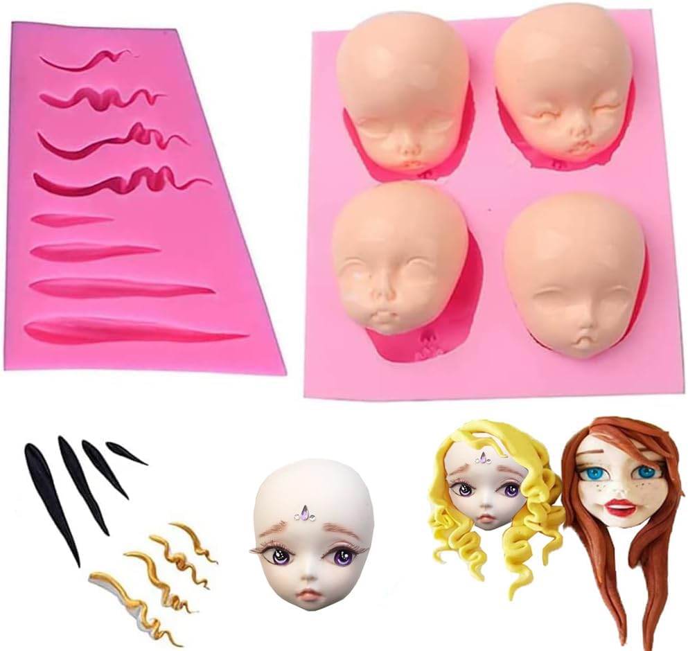 Amazon.com: 3 Set Plastic Human Fondant Mould 3D Man Woman Children ...