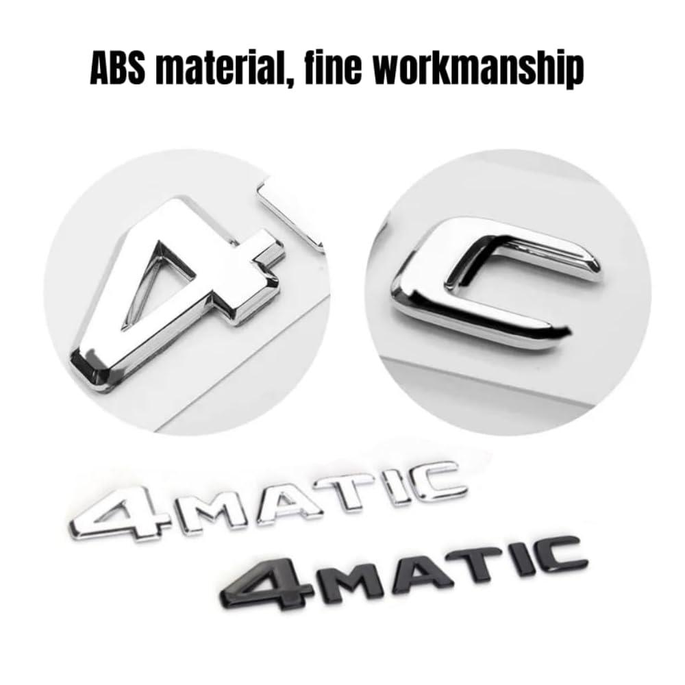 Car 3D 4MATIC ABS Letter Emblem Replacement Car Badge Decals Logo Trunk ...