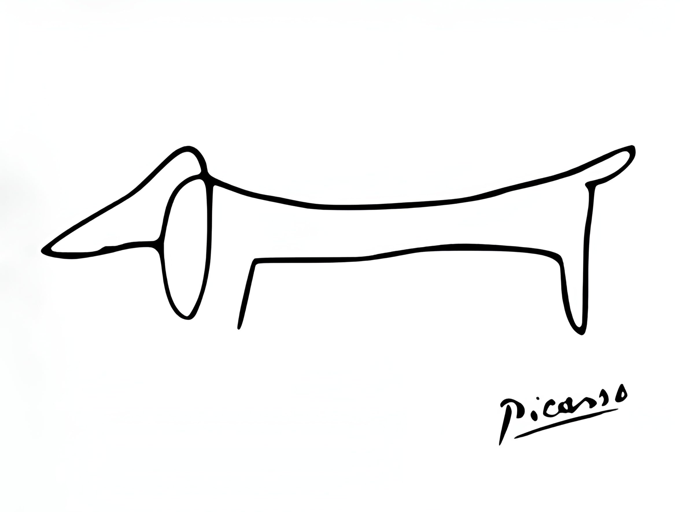 Amazon.com: jenesaisquoi Picasso Wall Art The Line Dog Art Print ...