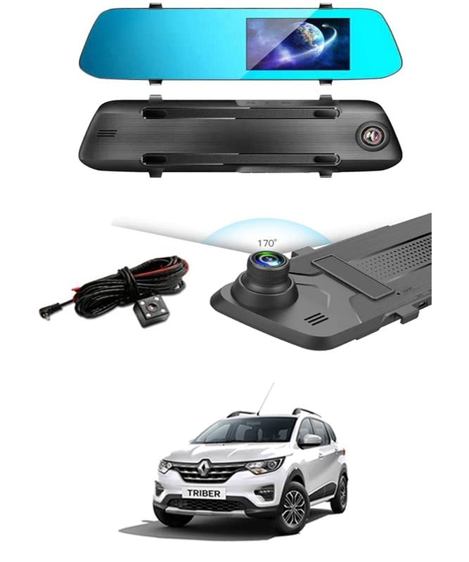 5Inch Mirror Dual Lens HD1080P Car DVR Dash Cam Video Recorder G-Sensor ...