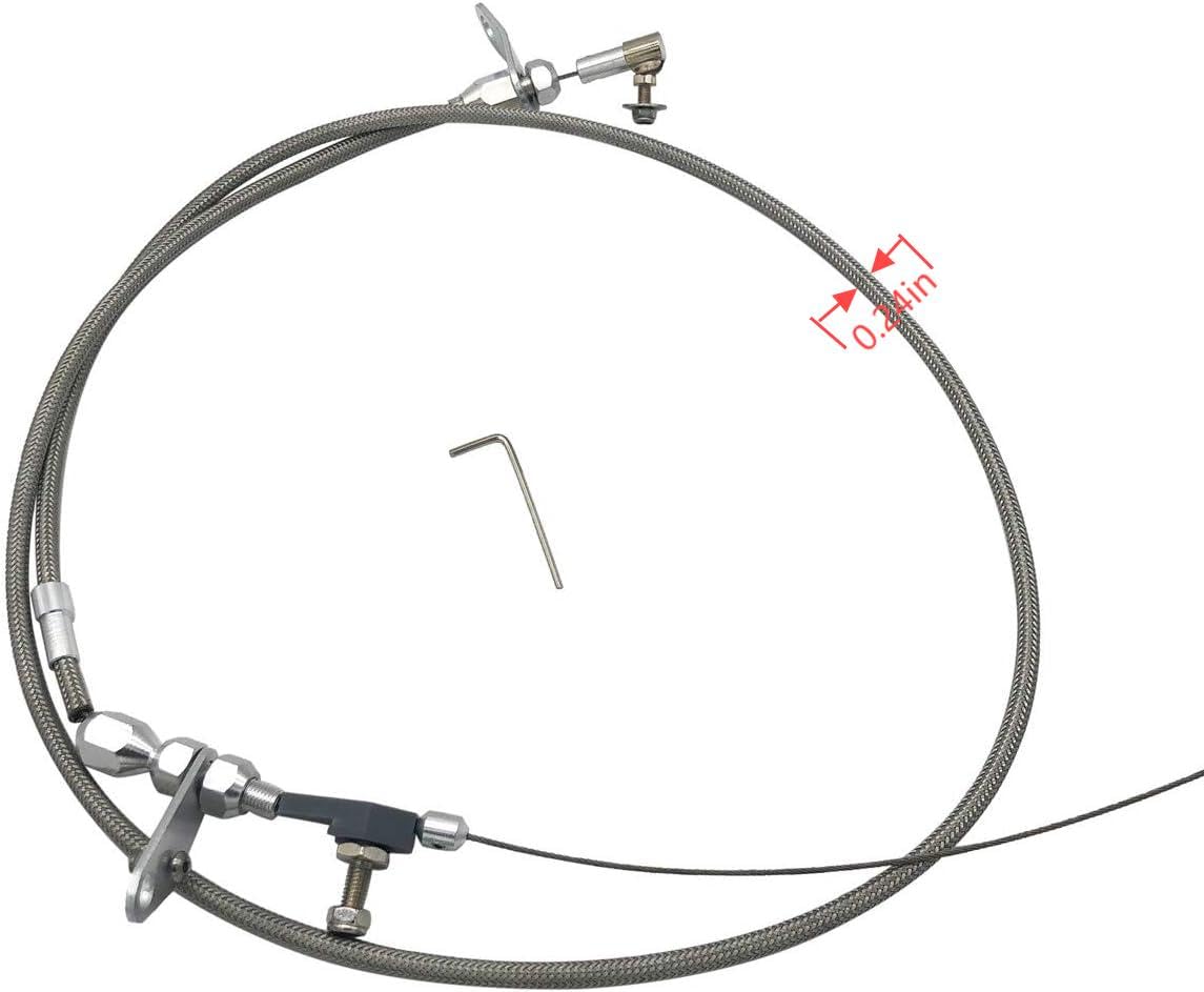 Snapklik.com : Transmission Kickdown Cable Kit,Stainless Braided Kick ...