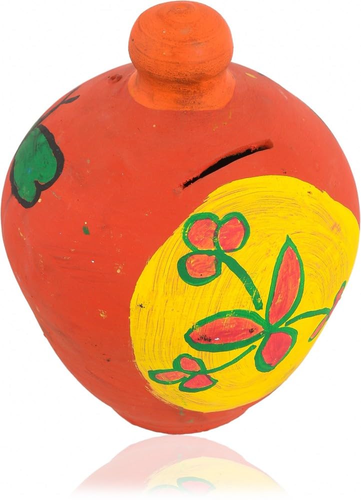 The GREEN VIEW GARDENS Mitti Ki Gullak/Clay Gullak Large Coin Bank ...