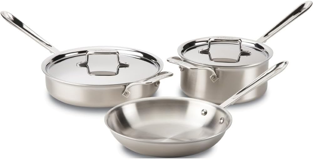 Amazon.com: All-Clad D5 5-Ply Brushed Stainless Steel Cookware Set 10 ...
