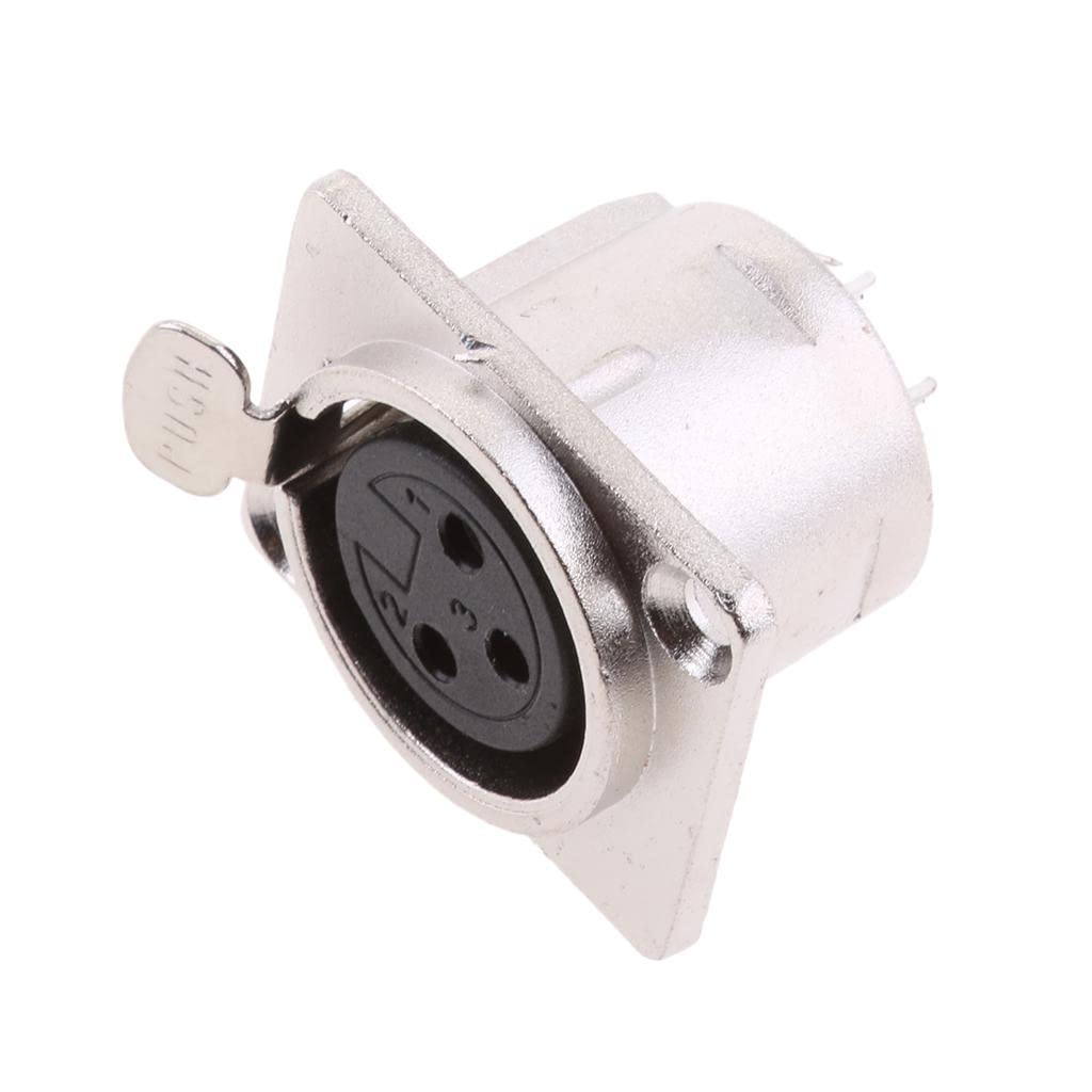 5Pcs XLR 3Pin Female Square Wall Chassis Panel Mounted Microphone ...