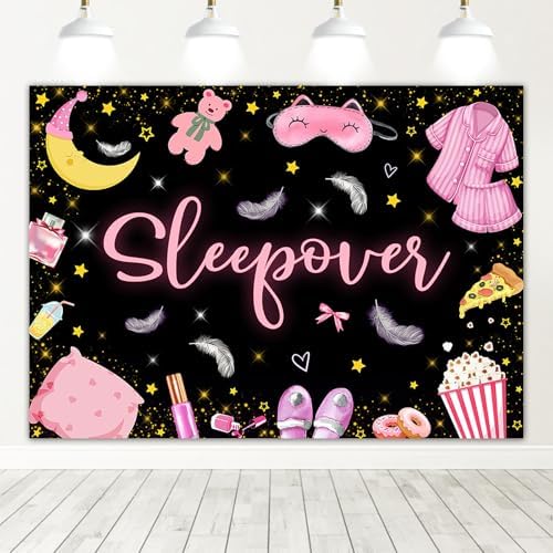 Amazon.com : Mocsicka Sleepover Backdrop Sleepover Pajamas Pillow Fight ...