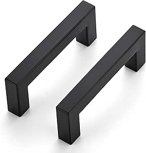 JOY DECOR Cabinet Handles, Black Cabinet Pulls, 2 Pack Kitchen Closet ...