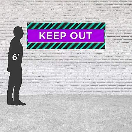 12x4 Modern Block Heavy-Duty Outdoor Vinyl Banner Keep Out CGSignLab ...