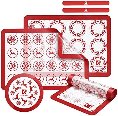 Amazon.com: Kitchen (2 Pack) Silicone Baking Mat Sheet Set - Reusable ...