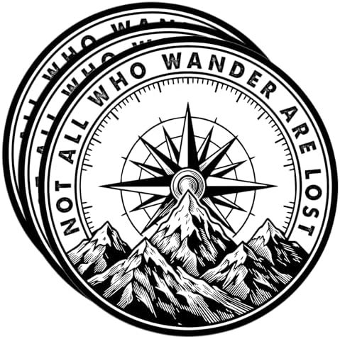 Amazon.com: 3 Pack Not All Who Wander are Lost Compass Sticker Camping ...