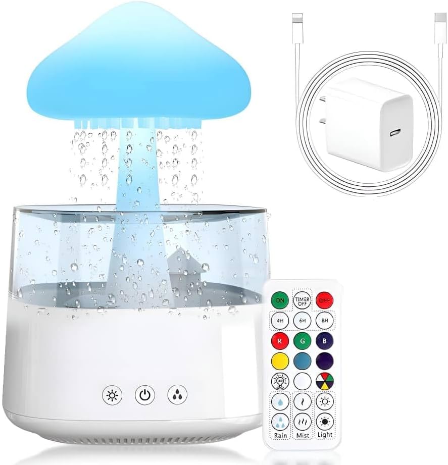 Amazon.com: Rain Cloud Humidifier Water Drip, Mushroom Cloud Humidifier ...