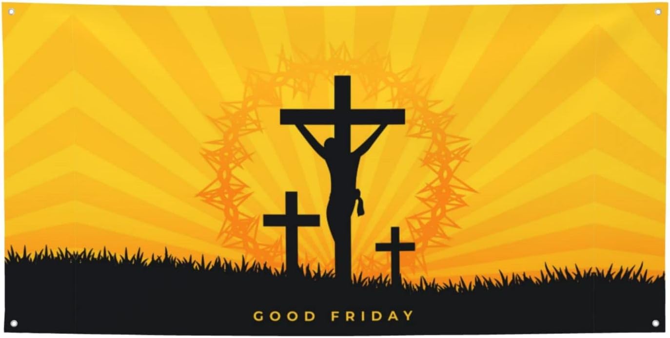 Amazon.com: Good Friday Party Banner Backdrop Banner For Holiday Sign ...