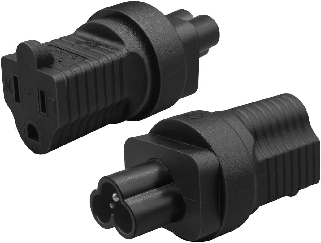 Amazon.com: Toptekits (2 Pack) Adapter Nema 5-15R to C6, IEC C6 Male to ...