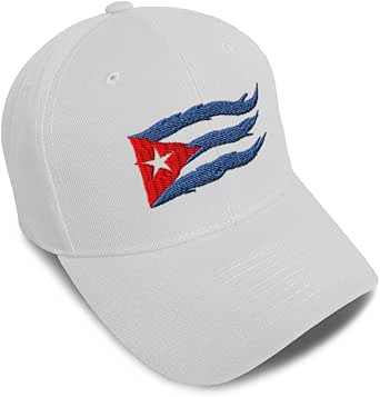 Amazon.com: Speedy Pros Baseball Cap Cuba Cuban Flag Flame Embroidery ...
