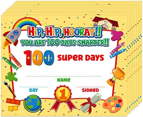 Amazon.com : WhatSign 30PCS 100 days of school Award Certificates for ...
