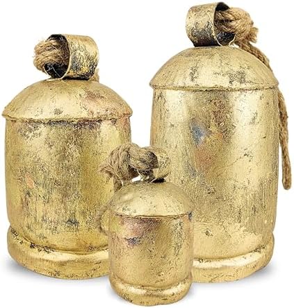 Amazon.com: Carfar Set of 3 Rustic Style Large Round Bells Handmade ...