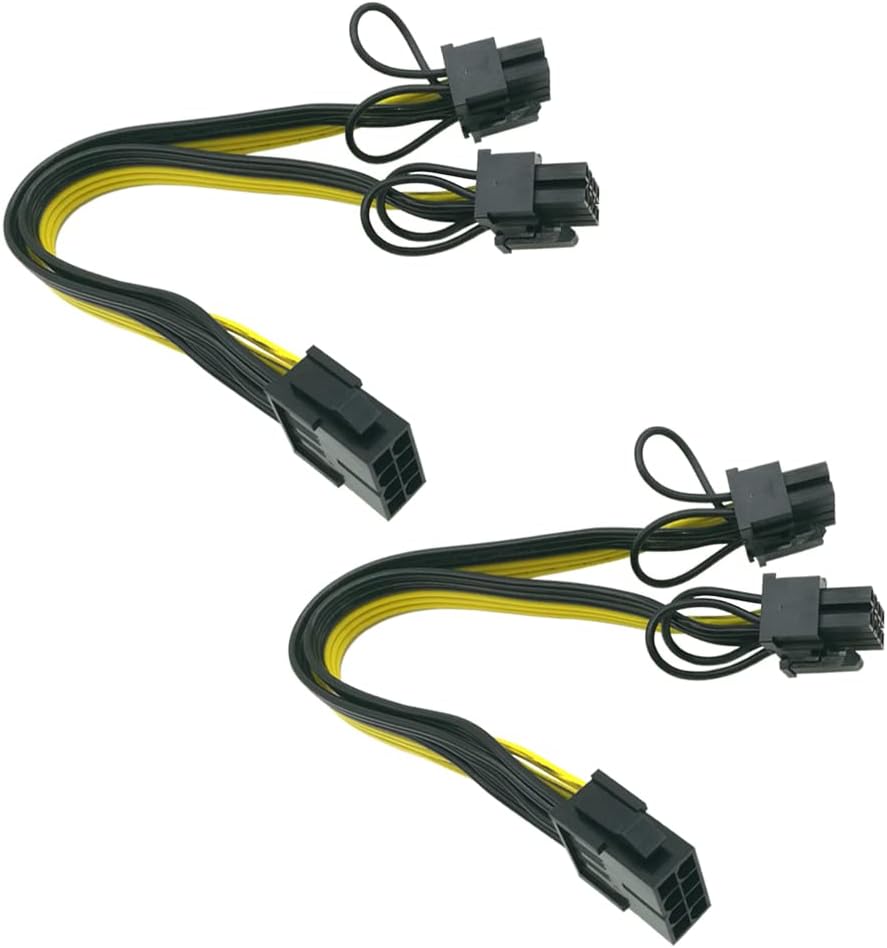 (CPU to GPU) CPU 8 Pin Female to Dual PCIe 2x 8 Pin (6+2) Male Power ...