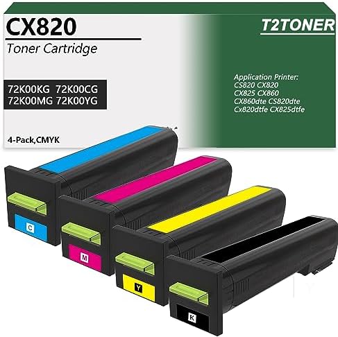 Amazon.com: CX820 CX825 Toner Cartridge Remanufactured 72K10K0 72K10C0 ...