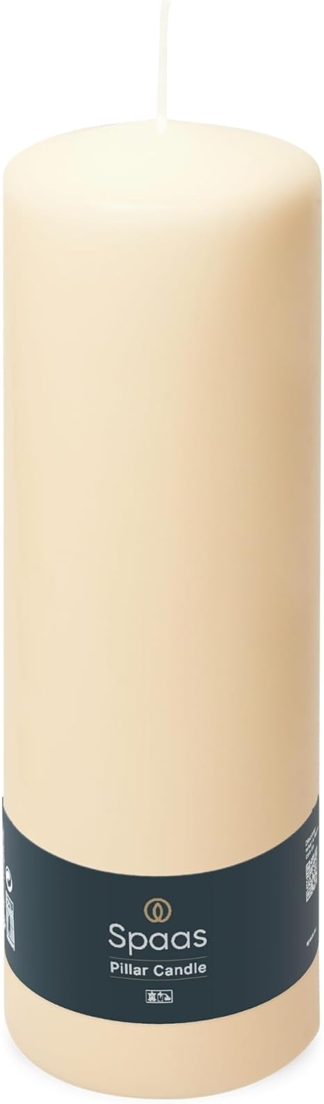 Spaas Unscented Pillar Candle 80/250 mm, 115 Hours, Ivory : Amazon.co ...