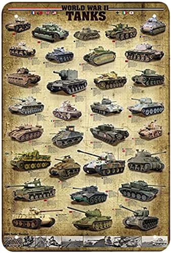 Amazon.com: Retro WWII Tanks Metal Sign: Vintage ww2 Military Wall ...
