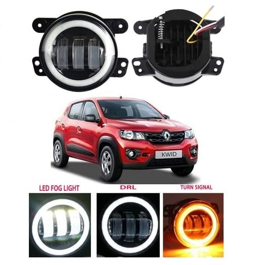 AFTER CARS 4 inch White Amber Ring DRL Fog Light Round White Light LED ...