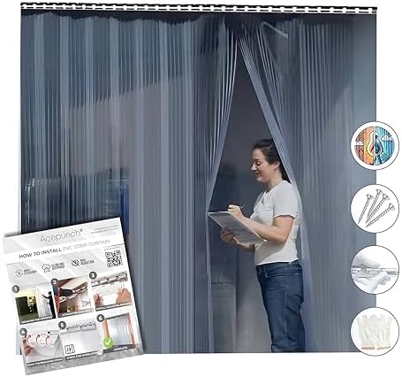 Amazon.com: Juexica Plastic Strip Door Curtain Kit 0.08'' Winter ...