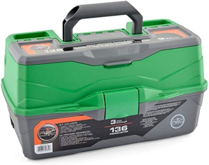 Amazon.com : Ready to Fish 136 piece 3 Tray Tackle Box : Tackle Box ...