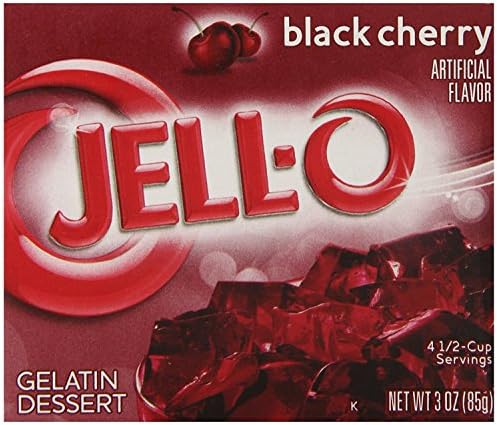Amazon.com : Jell-O Black Cherry Gelatin Mix (3 oz Bags, Pack of 24 ...