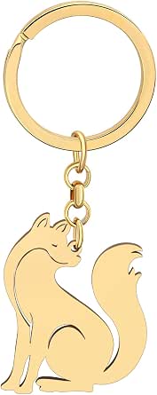 LONYOO Elegant Fox Keychain Stainless Steel Fox Keyring Gifts for Women ...