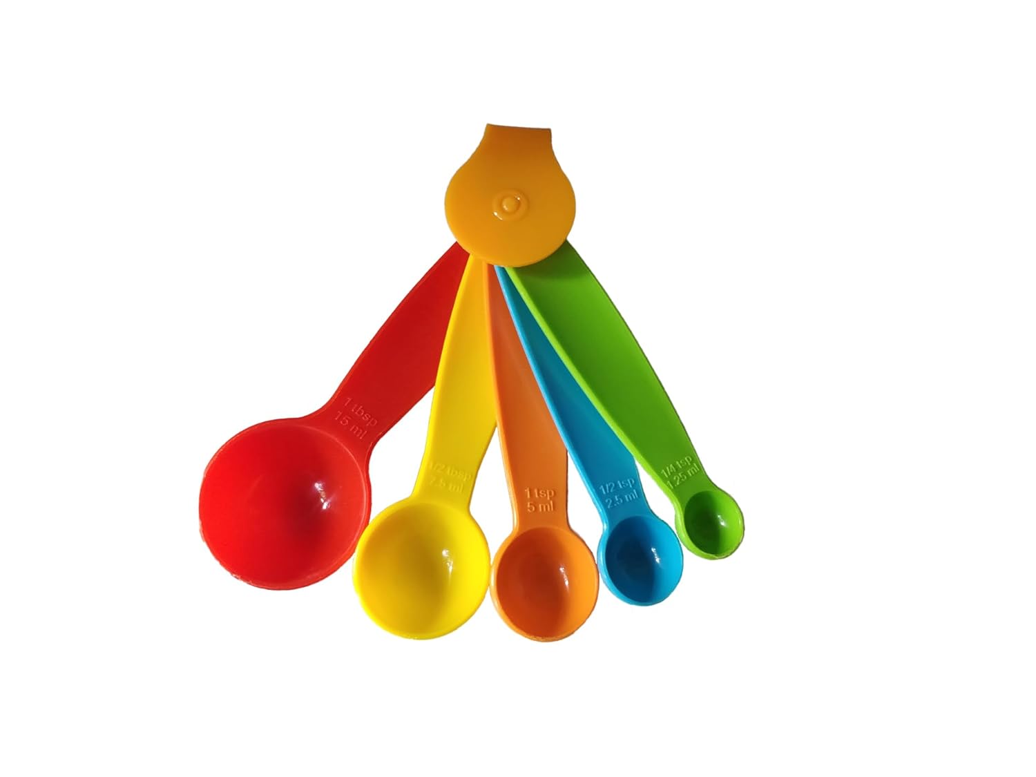 Multi-Coloured Measuring Spoon Set - 5 Pieces | Plastic Measuring Spoon ...