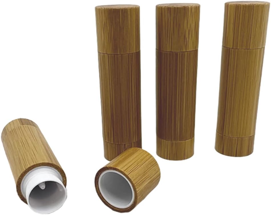 Amazon.com: BEECO GIF2U Bamboo Empty Lip Balm Containers 5.5g 4 Pack ...