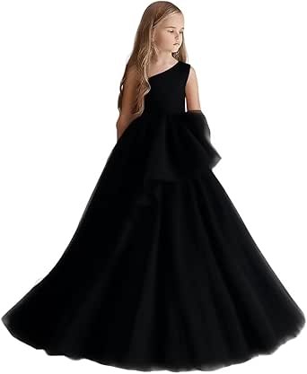 Amazon.com: PHILIZLE Tween Girl's One-Shoulder Tulle Evening Dress ...