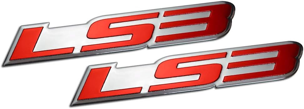 Amazon.com: ERPART LS3 Embossed RED on Highly Polished Silver Real ...