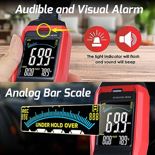 Snapklik.com : Decibel Meter Data Logger Large LCD Sound Level Meter ...