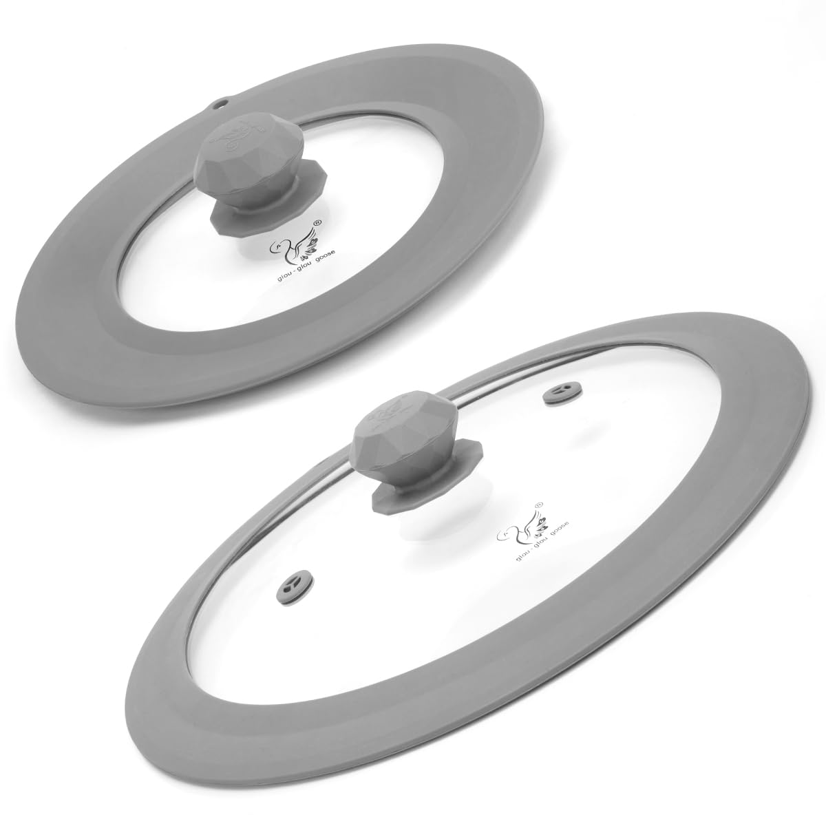 Amazon.com: Set of 2 Vented Tempered Glass Universal Lid for Pot Pan ...