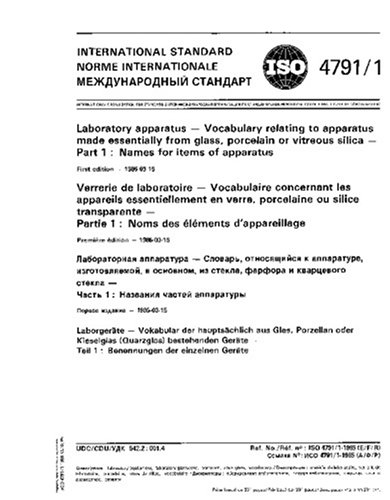 ISO 4791-1:1985, Laboratory apparatus - Vocabulary relating to ...