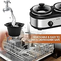 Amazon.com: Dual Pot Slow Cooker Buffet Server 2 Pot Small Mini Crock ...